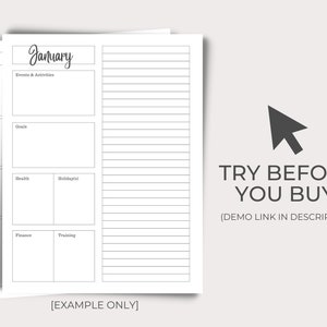 Planner Inserts, 10 Blank Templates, Editable, Printable, Digital - Etsy