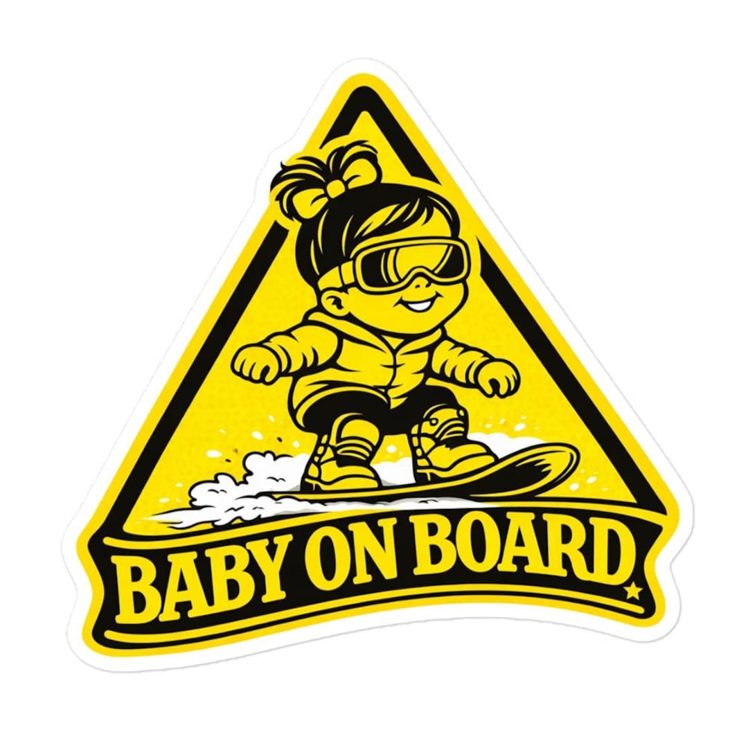 Baby on Board Snowboard Sticker | Snowboarding Baby Car Decal | Funny ...