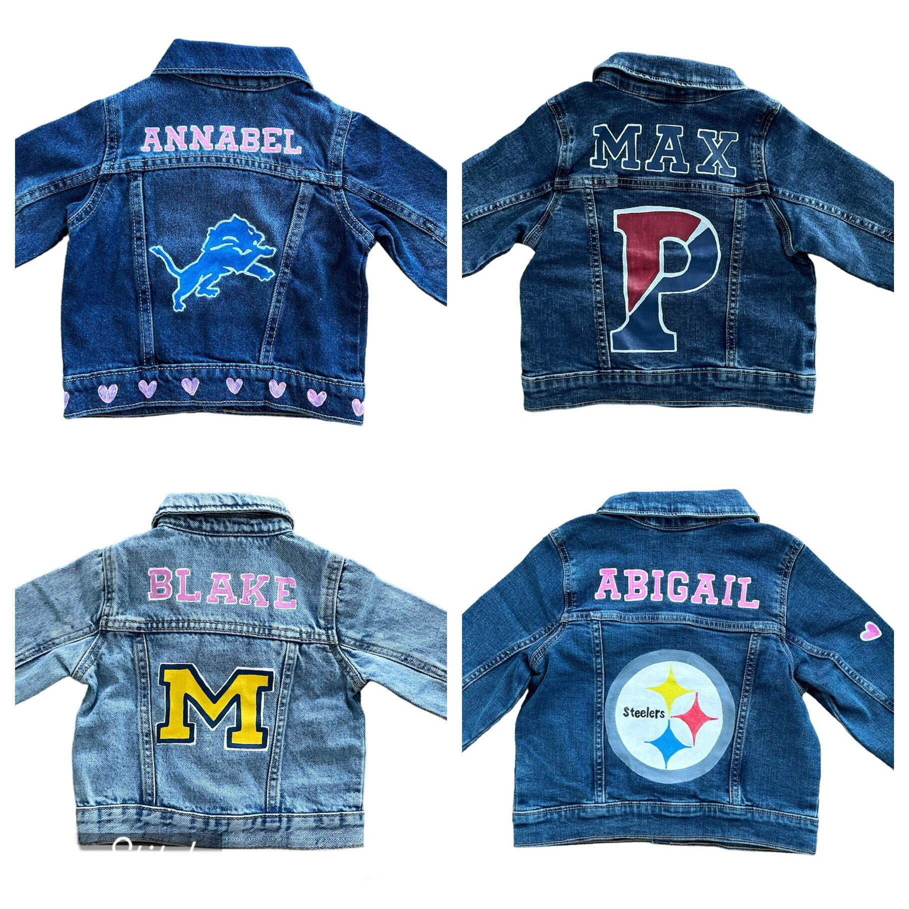 Baby/youth Personalized Hand-painted Denim Jacket - Etsy