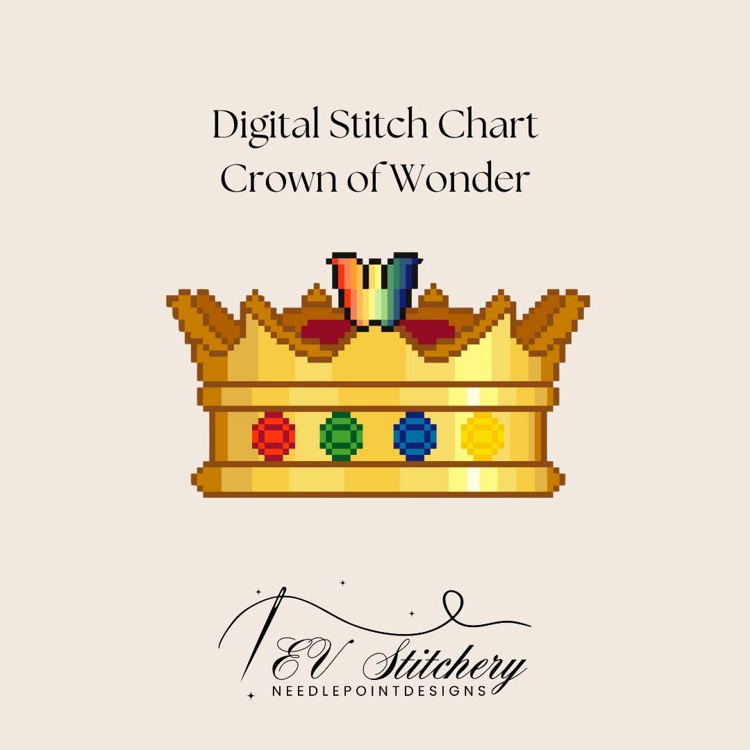 Crown of Wonder Digital Stitch Chart | Needlepoint, Cross Stitch - Etsy