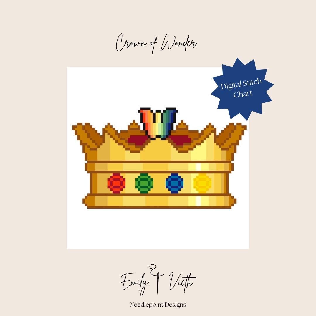 Crown of Wonder Digital Stitch Chart Needlepoint, Cross Stitch - Etsy