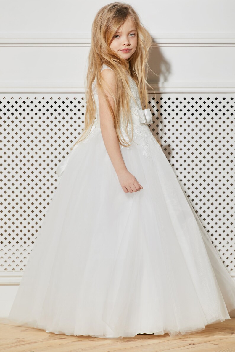 Ivory Lace Flower Girl Dress Wedding Party Bridesmaid Holiday Etsy