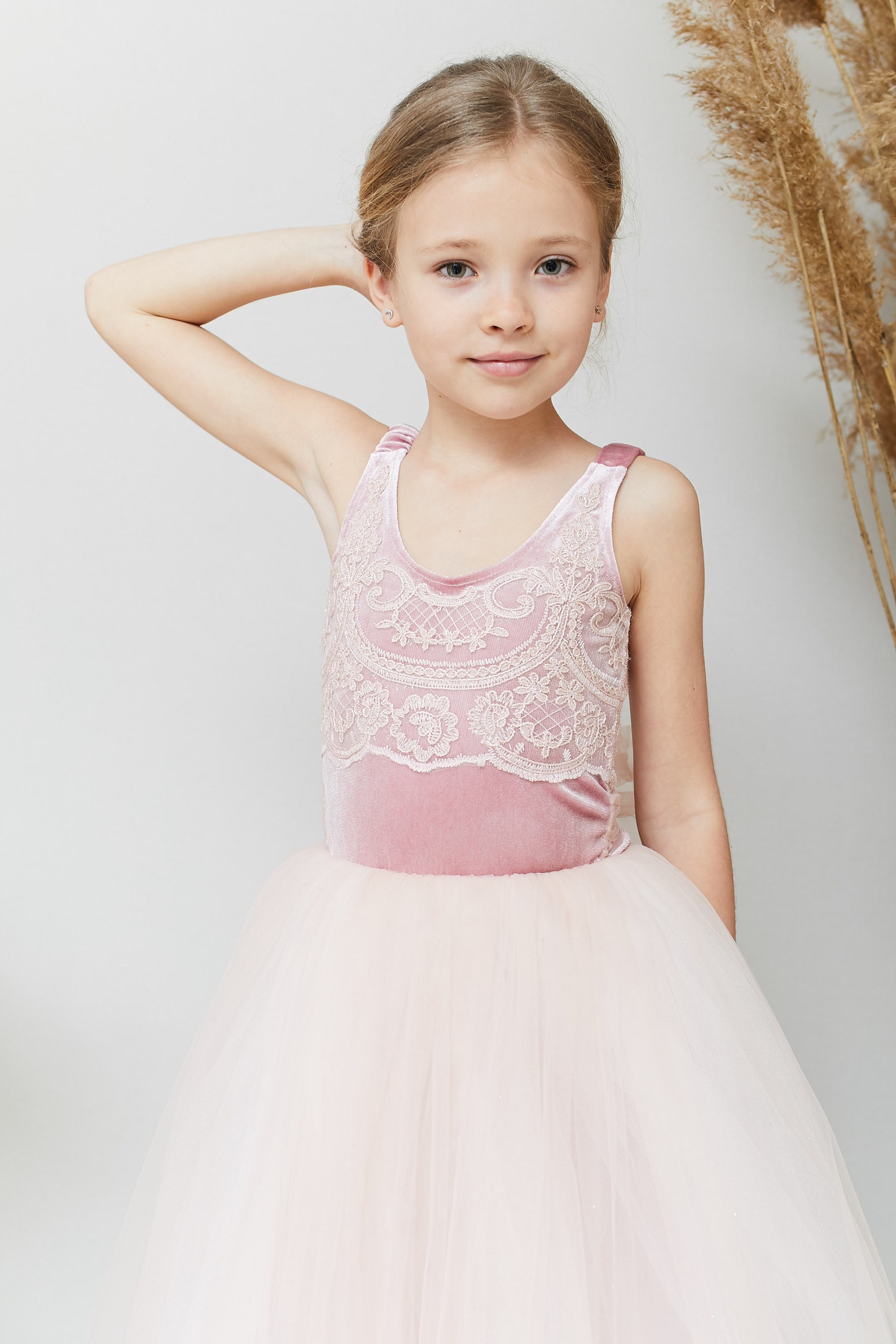 Blush Flower Girl Dress Tulle Party Dress Tutu Dress Birthday Etsy