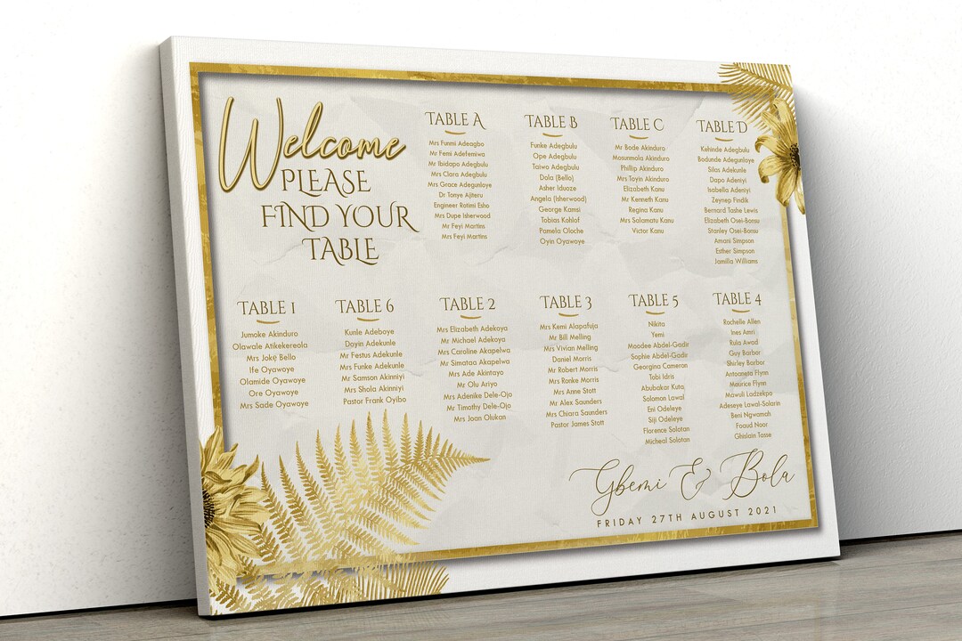 Wedding Table Plan, Seating Chart, A0, A1, A2 - Etsy
