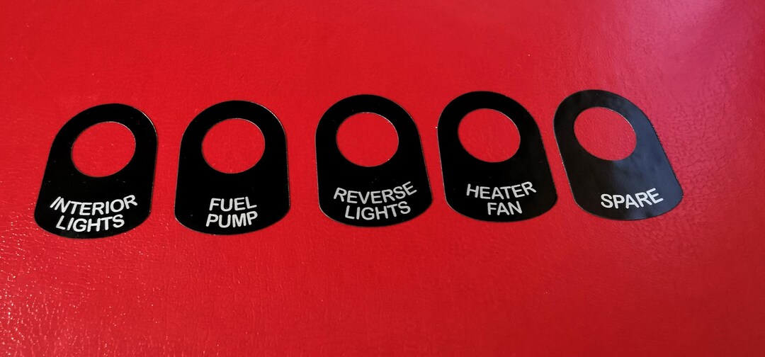 5 X Vinyl Sticker Classic Vehicle Switch Tags for Switches on ...