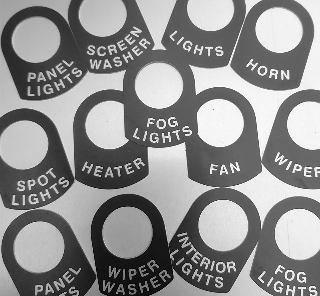 Switch Tag Plaques for Land Rovers, Tractors Boats Classic Cars Etc ...