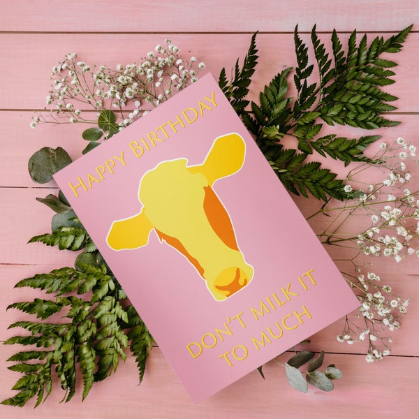 Cow Joke Birthday Card - Etsy