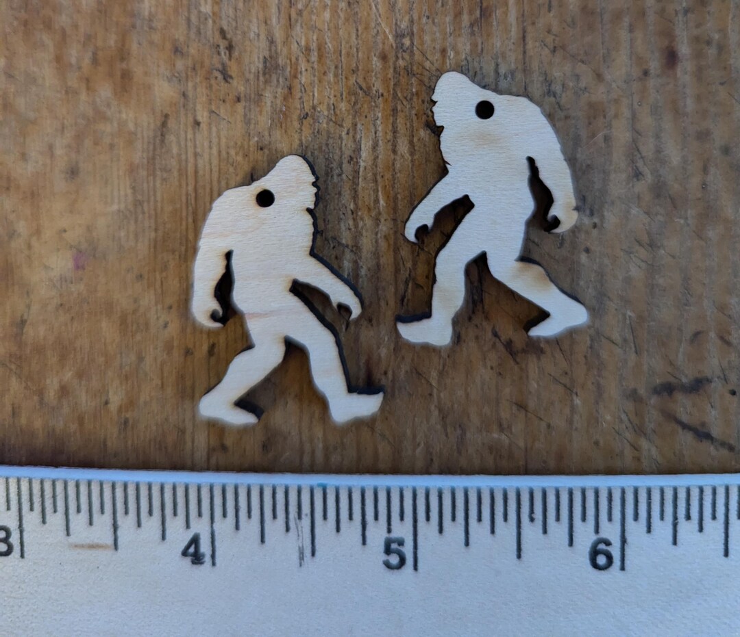 12 Bigfoot Maple Wood Cut Outs for Crafts 1 1/4" X 15/16" With Hole - Etsy