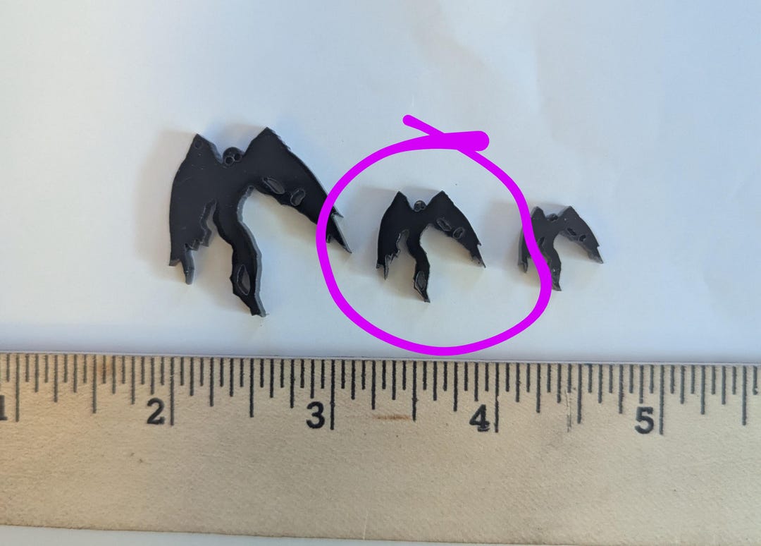 12 Tiny Black Acrylic Mothman Shapes - No Hole - Etsy
