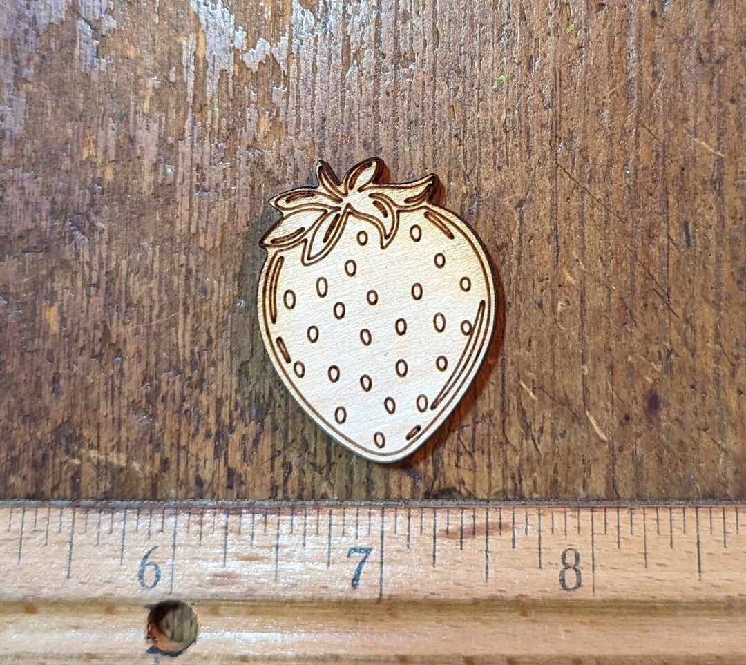 12 Strawberry Laser Cut Wooden Shape Crafting Blanks 1/4 Thick ...