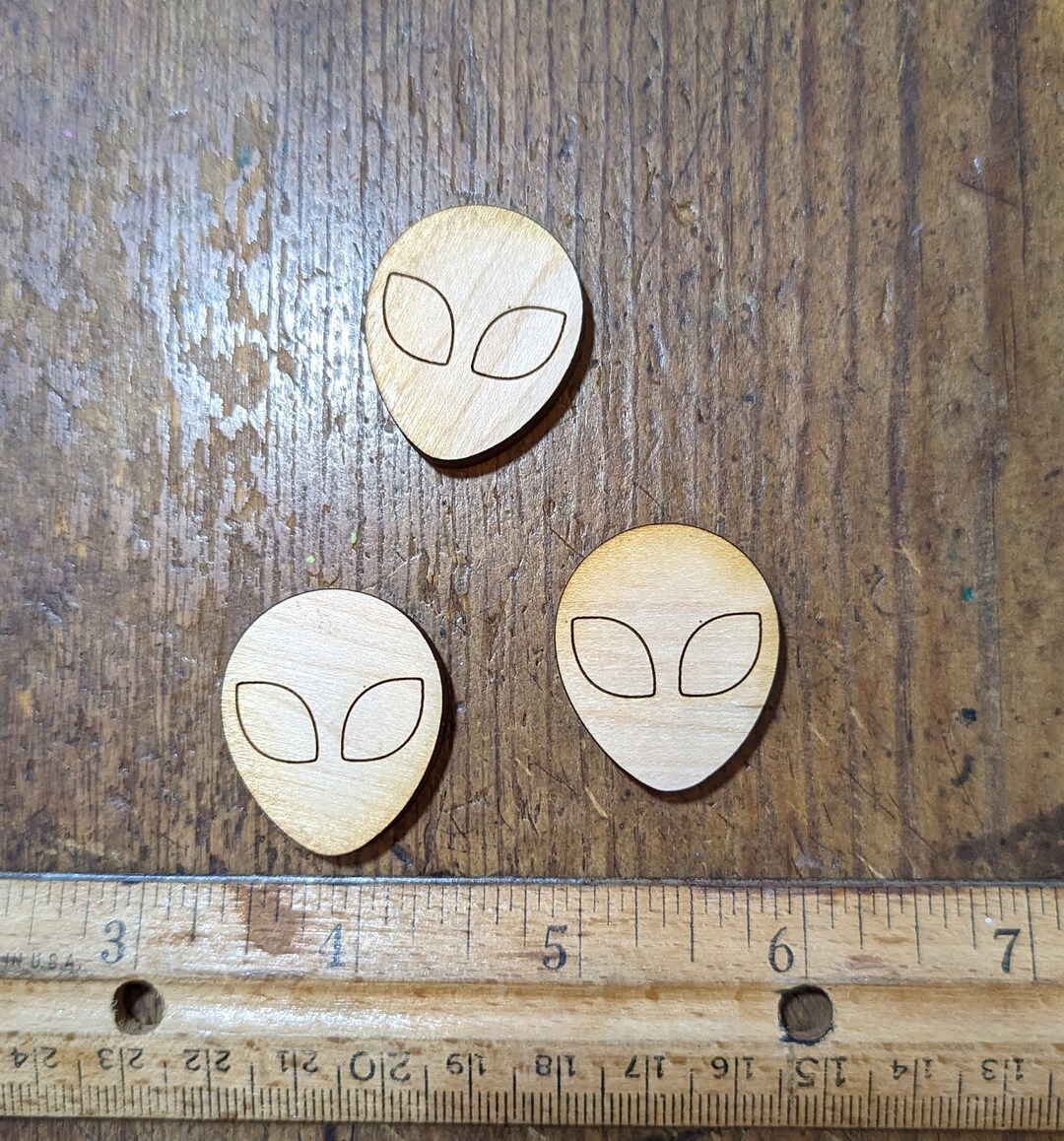 12 Large Wooden Alien UFO Shape Crafting Blanks With No Hole 1/4 Thick ...