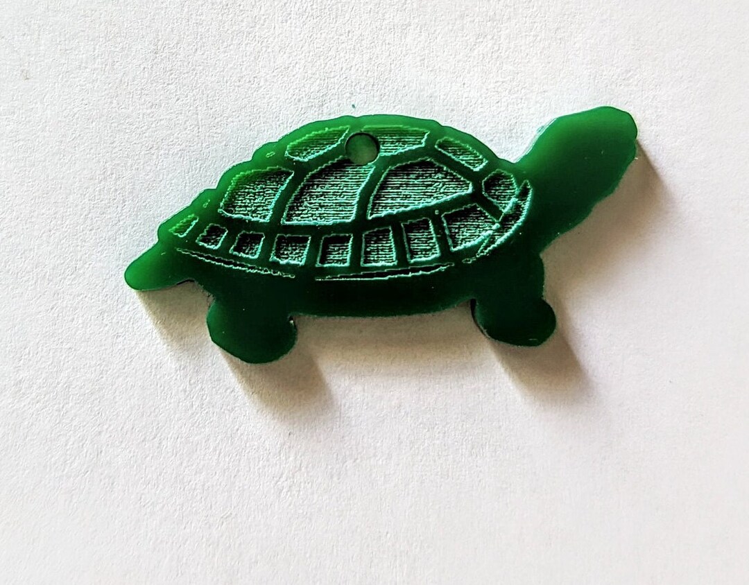 6 Turtle Tortoise Laser Cut Green Acrylic Shape Crafting Jewelry Charms ...