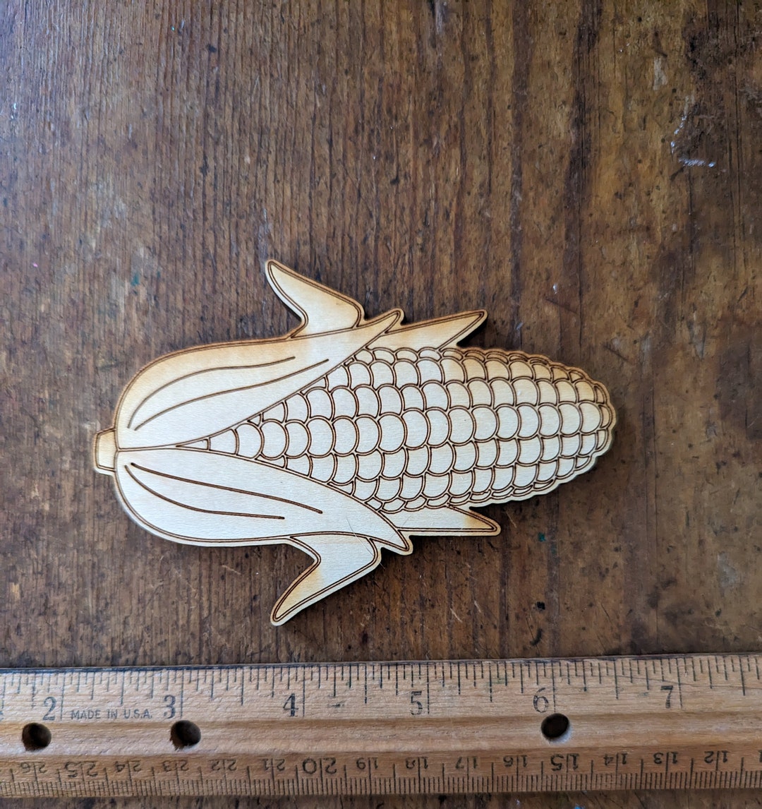 8 Large Ears of Corn Laser Cut Wooden Shape Crafting Blanks 1/4 Thick 4 ...