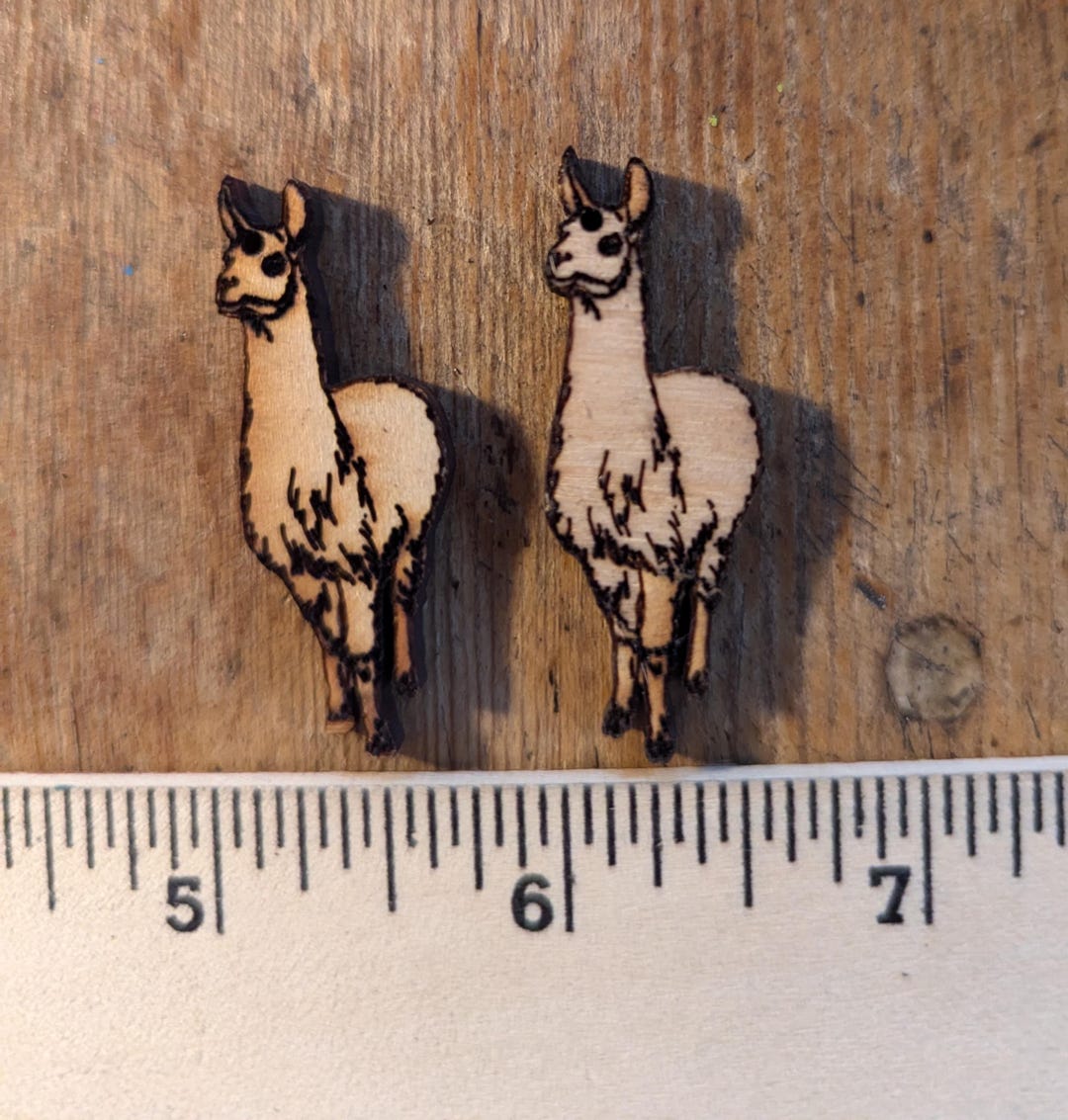 12 Pieces Llama Maple Wood Cut Outs for Crafts Lot - 1/4" Thick With ...