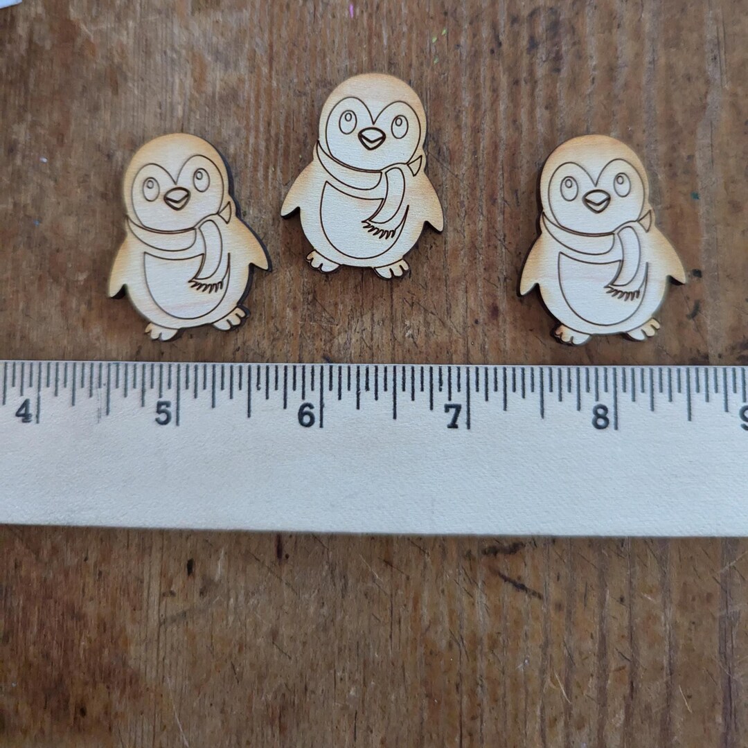 12 Pieces Christmas Penguin Maple Wood Cut Outs for Crafts Lot No Hole ...