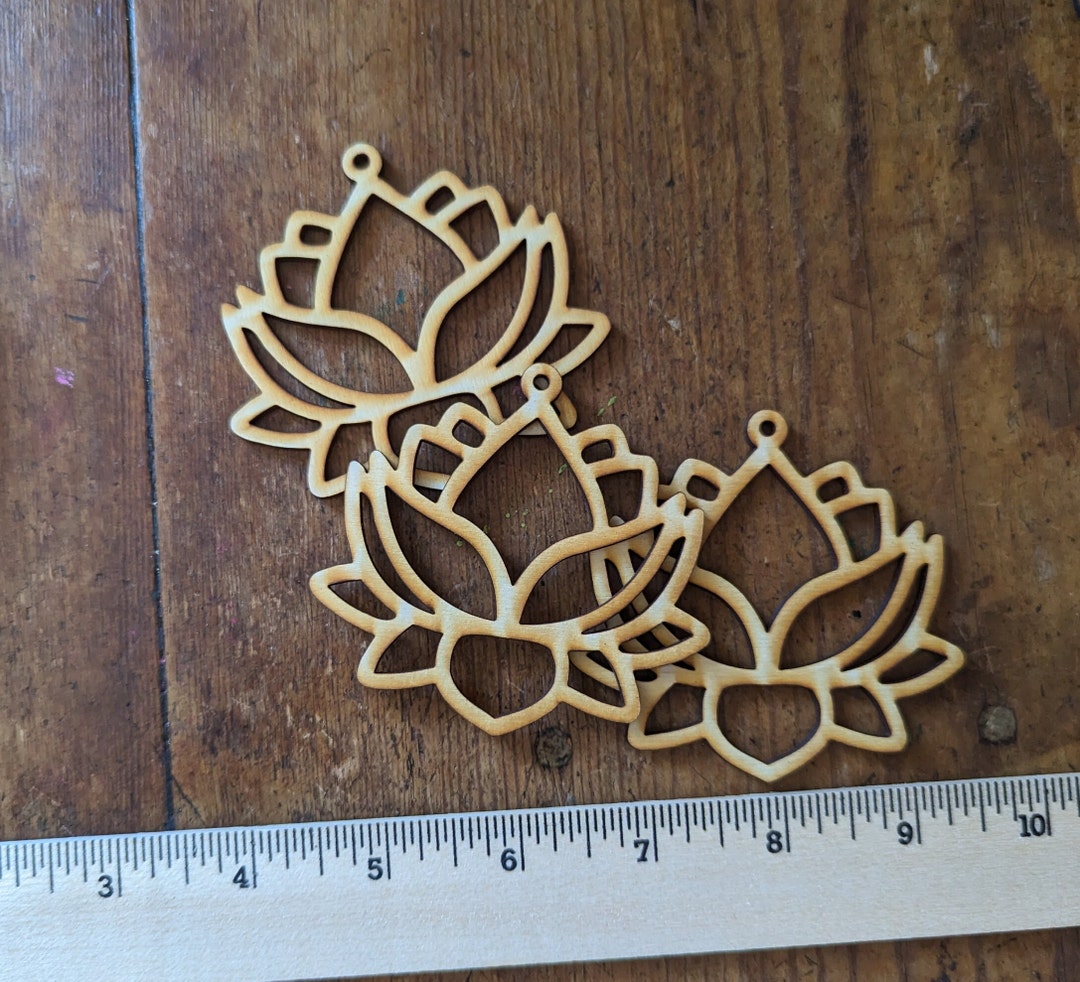 3 Laser Cut Wooden Lotus Flower Shape Crafting Blanks 2 - Etsy