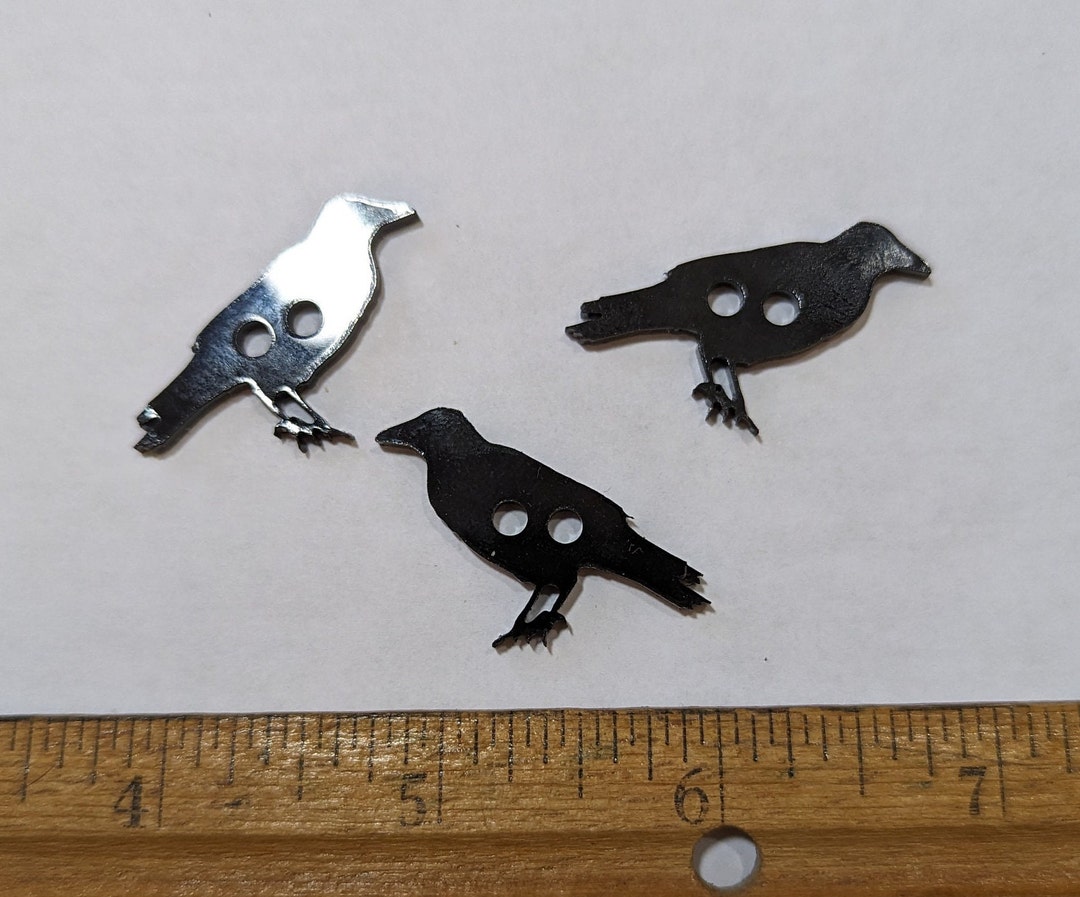 6 Crow Raven Bird Laser Cut Acrylic Buttons - Etsy