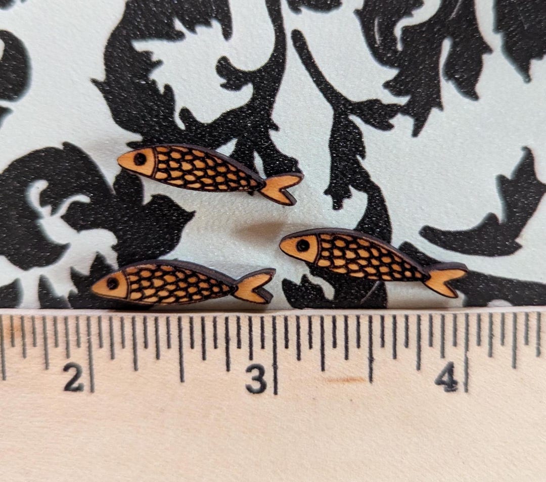 12 Pieces Fish Maple Wood Cut Outs for Crafts Lot No Hole - 1/8" Thick ...