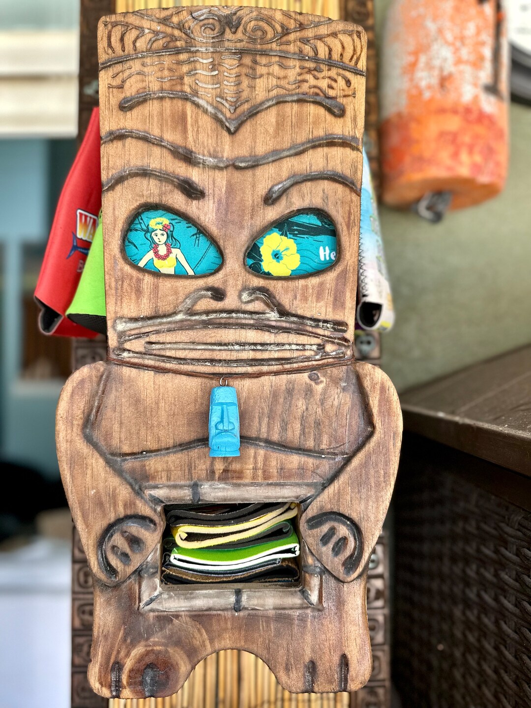 The Marquesan-tiki Can Cooler Holder - Etsy