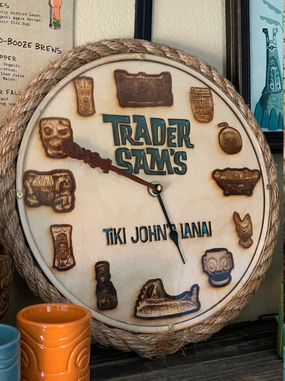 Trader Sam's Custom Tiki Bar Clock - Etsy