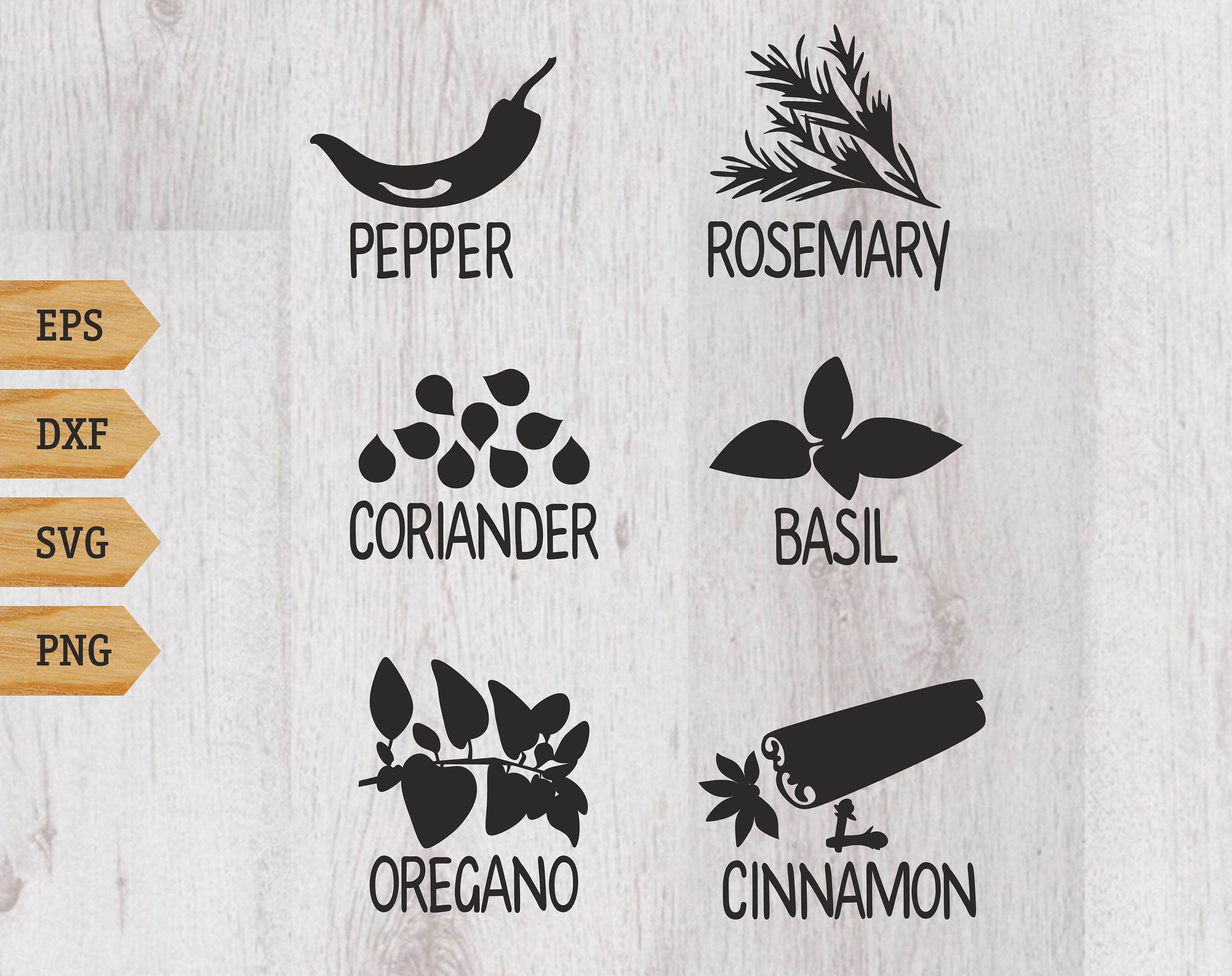 Spice labels svg seasoning labels template herbs sign svg | Etsy