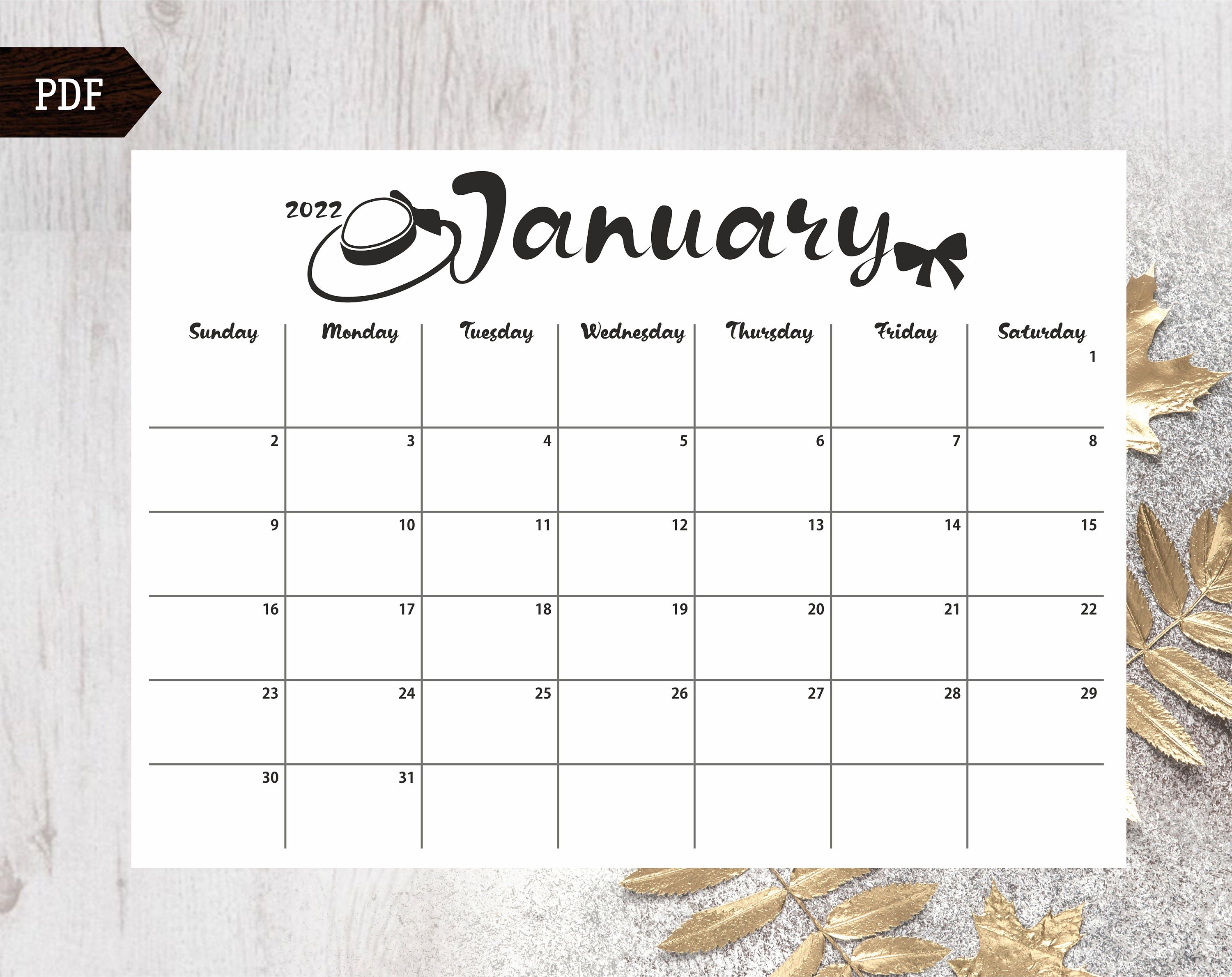 Free 2022 Calendar Printable Pdf