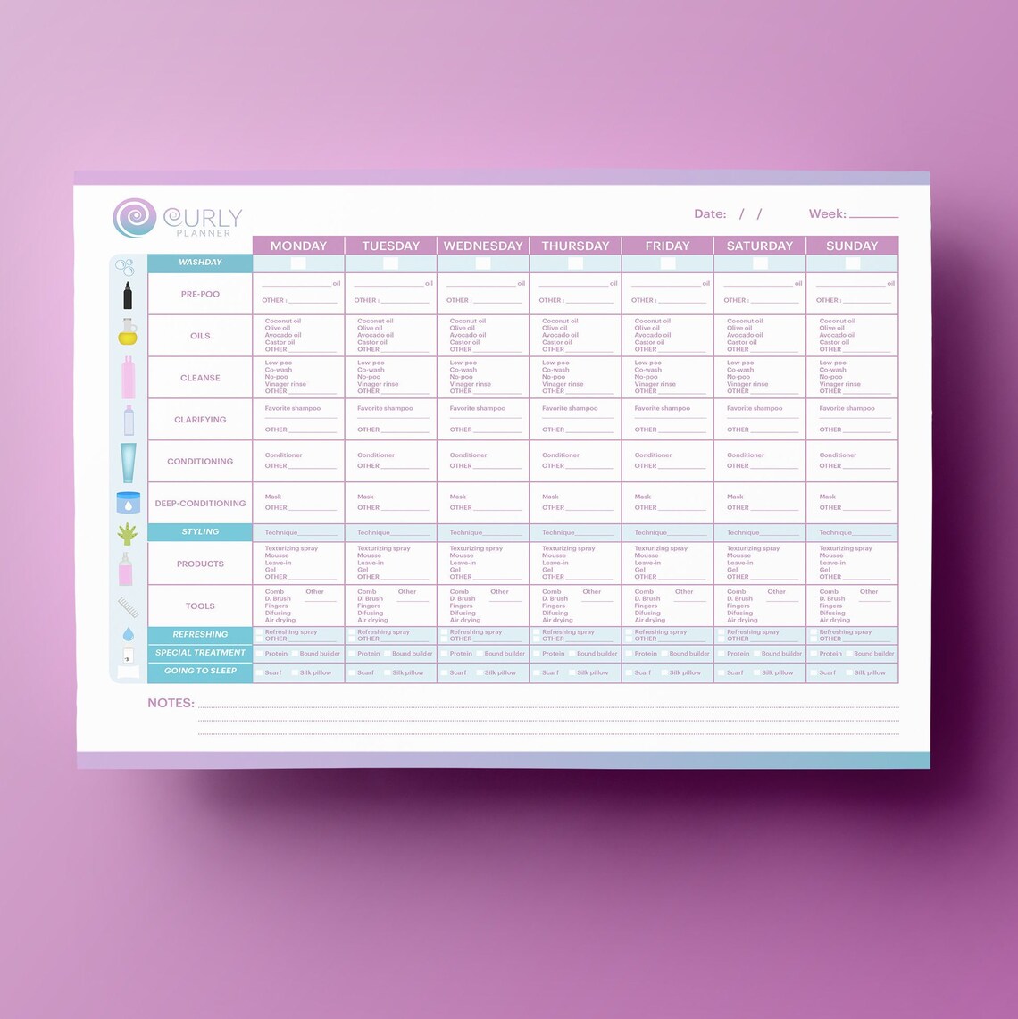 Curly Planner - Printable and Digital - Etsy