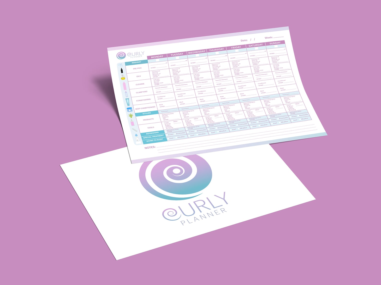 Curly Planner - Printable and Digital - Etsy