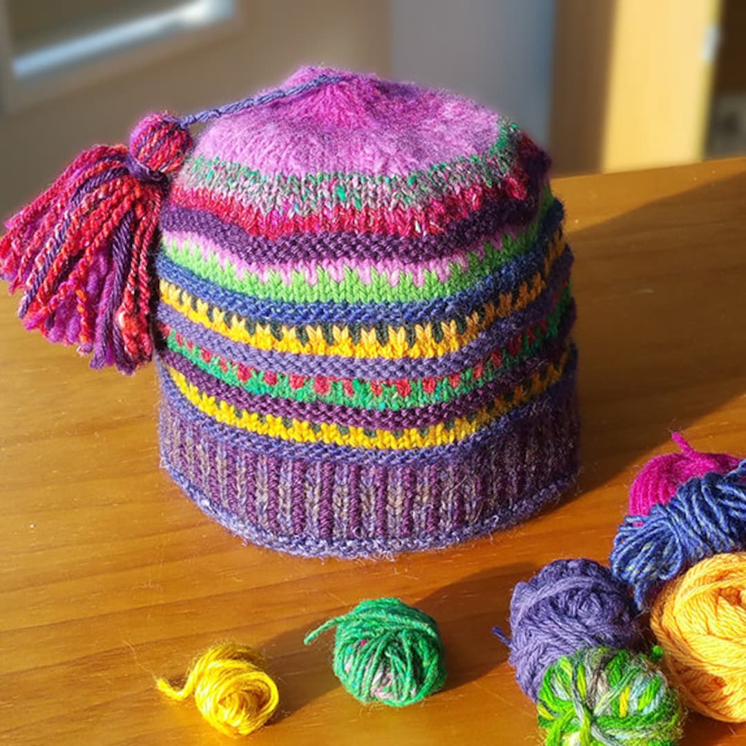Scrap Yarn Knit Beanie (PDF Pattern) - Etsy
