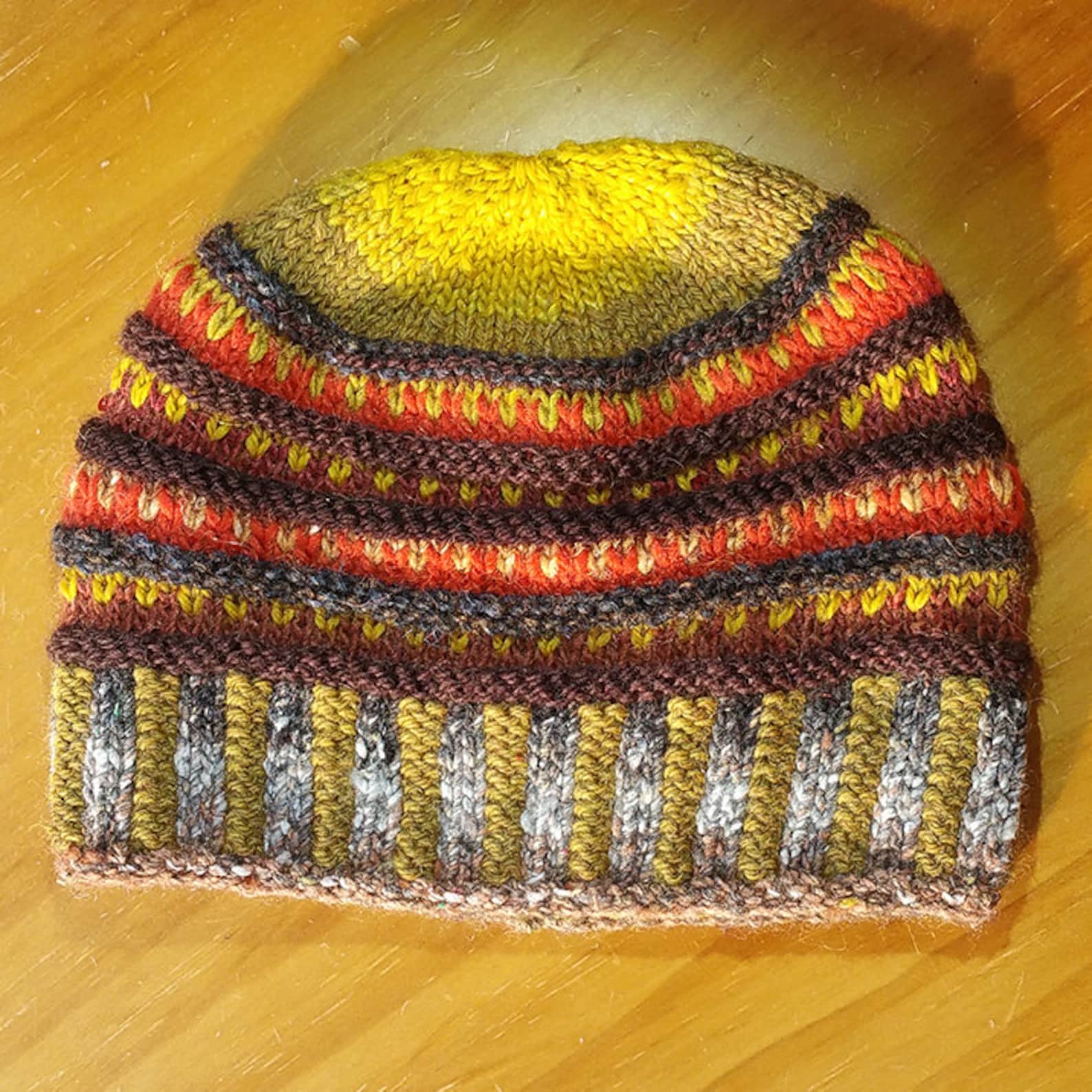 Scrap Yarn Knit Beanie (PDF Pattern) - Etsy