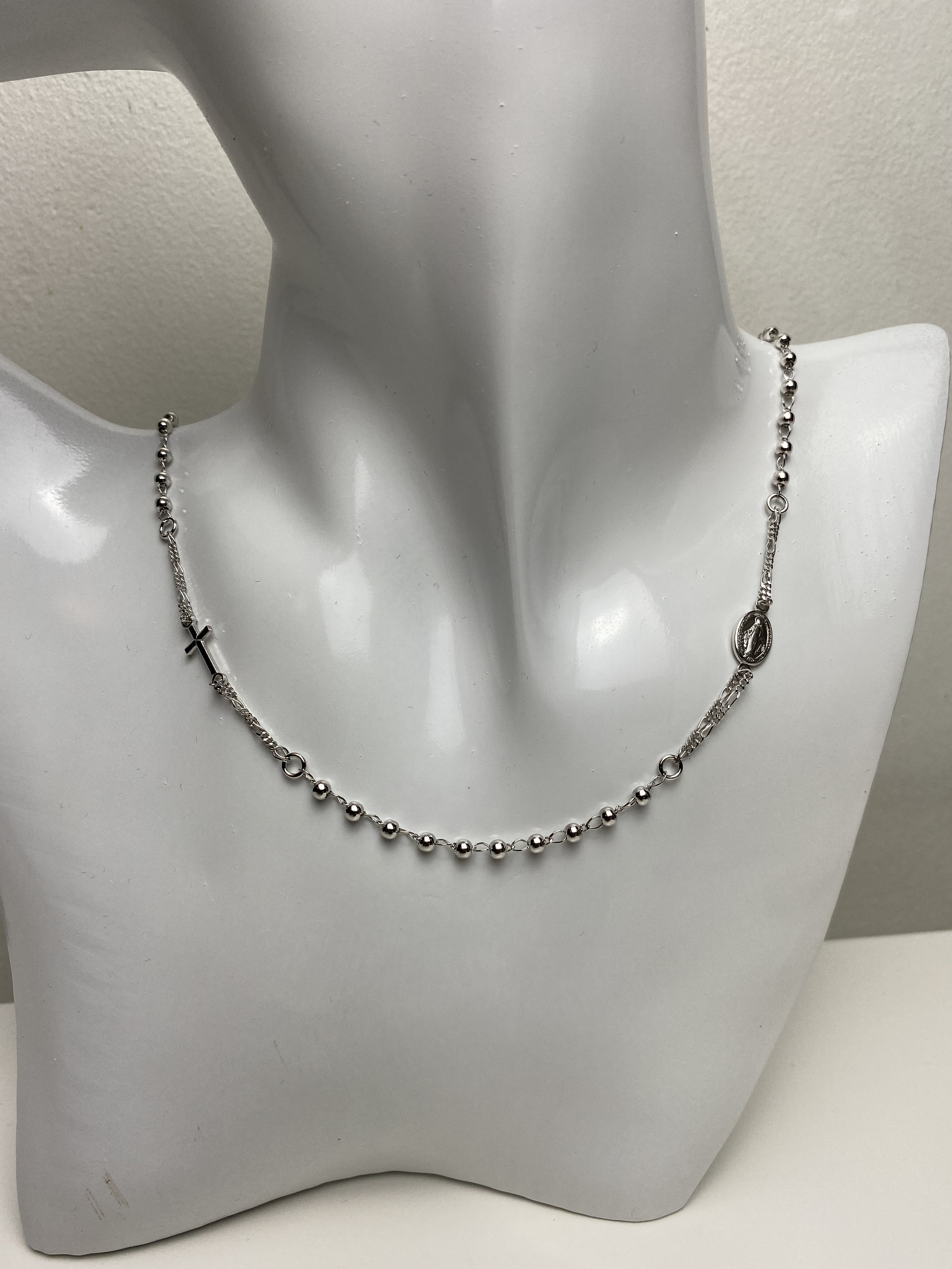 925 Silver Rosary Chain 18inch 2mm 4.7g Rosary Beads | Etsy