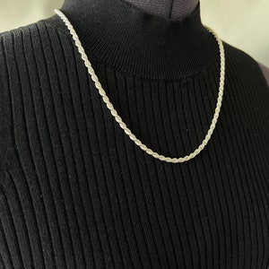 Sterling Silver Rope Chain, 3.5 Mm Width, 18 20 22 24 Inch Lengths ...
