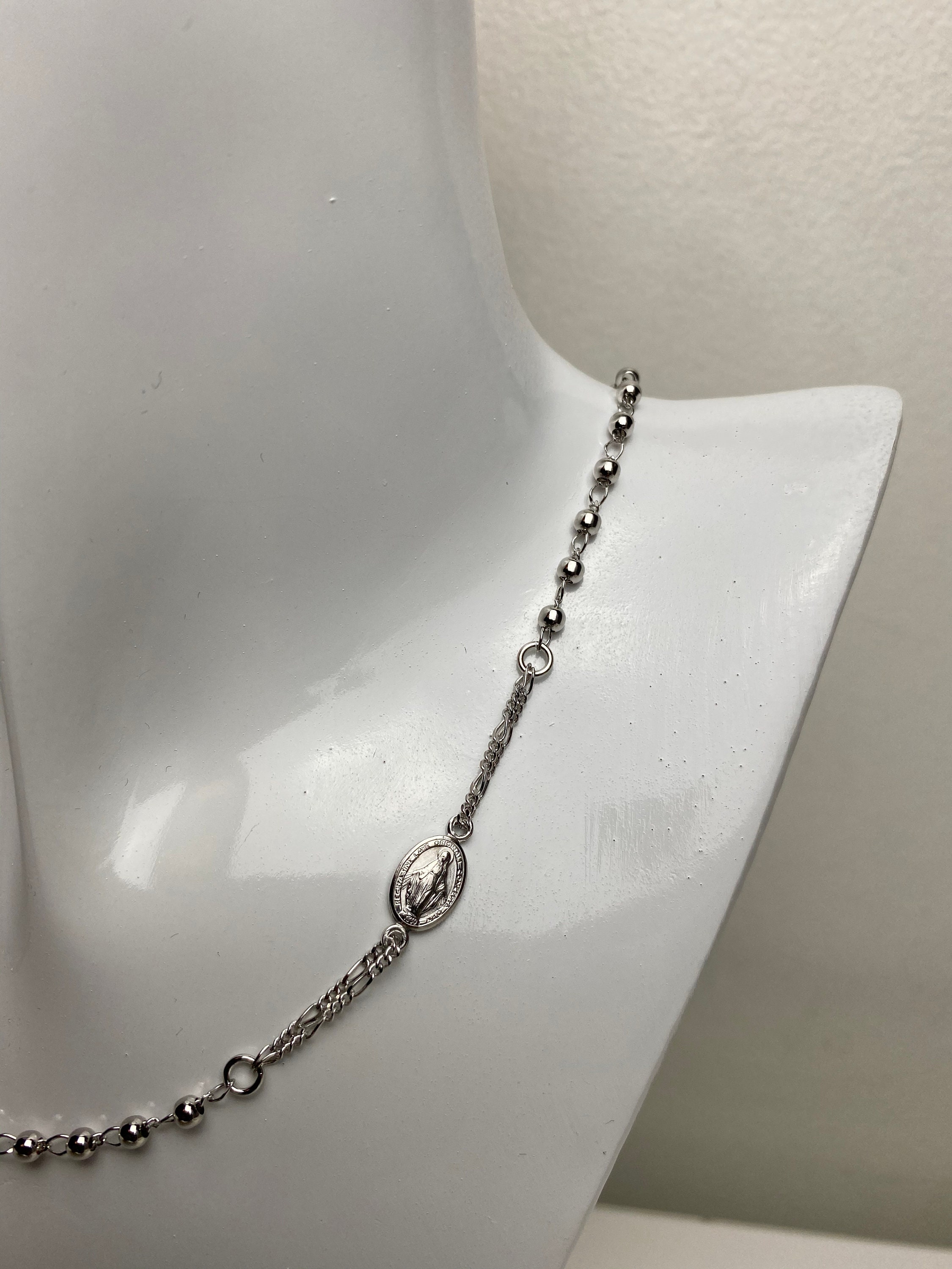 925 Silver Rosary Chain 18inch 2mm 4.7g Rosary Beads - Etsy