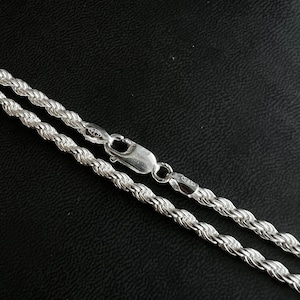 Sterling Silver Rope Chain, 3.5 Mm Width, 18 20 22 24 Inch Lengths ...