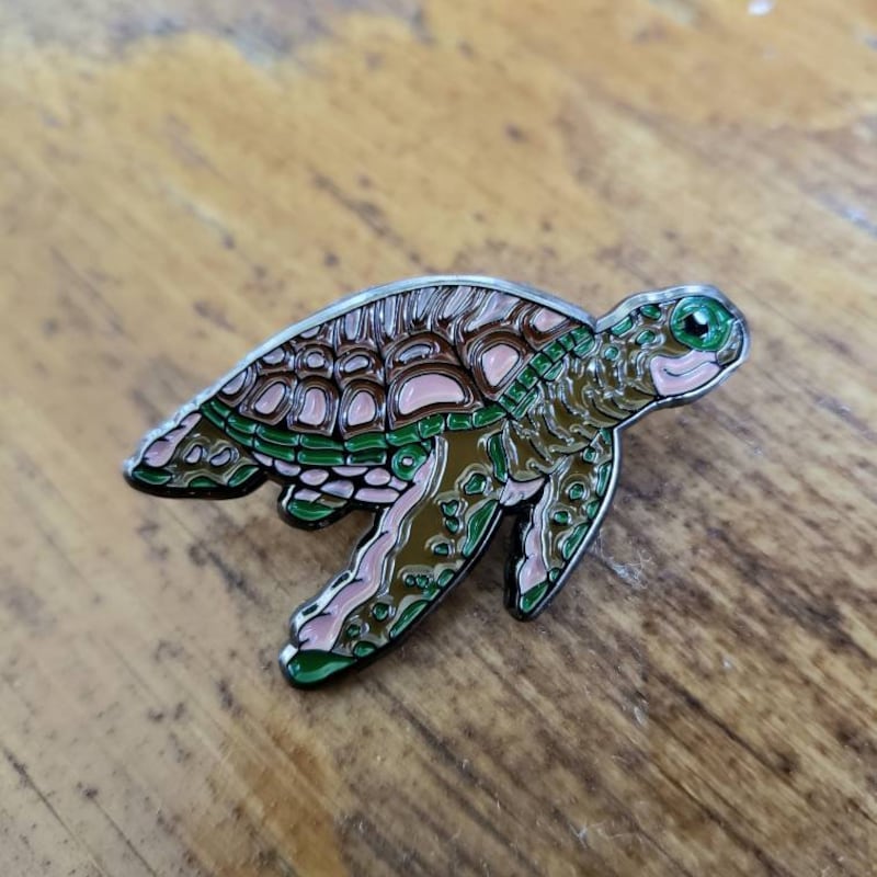 Turtle Enamel Pin - Etsy
