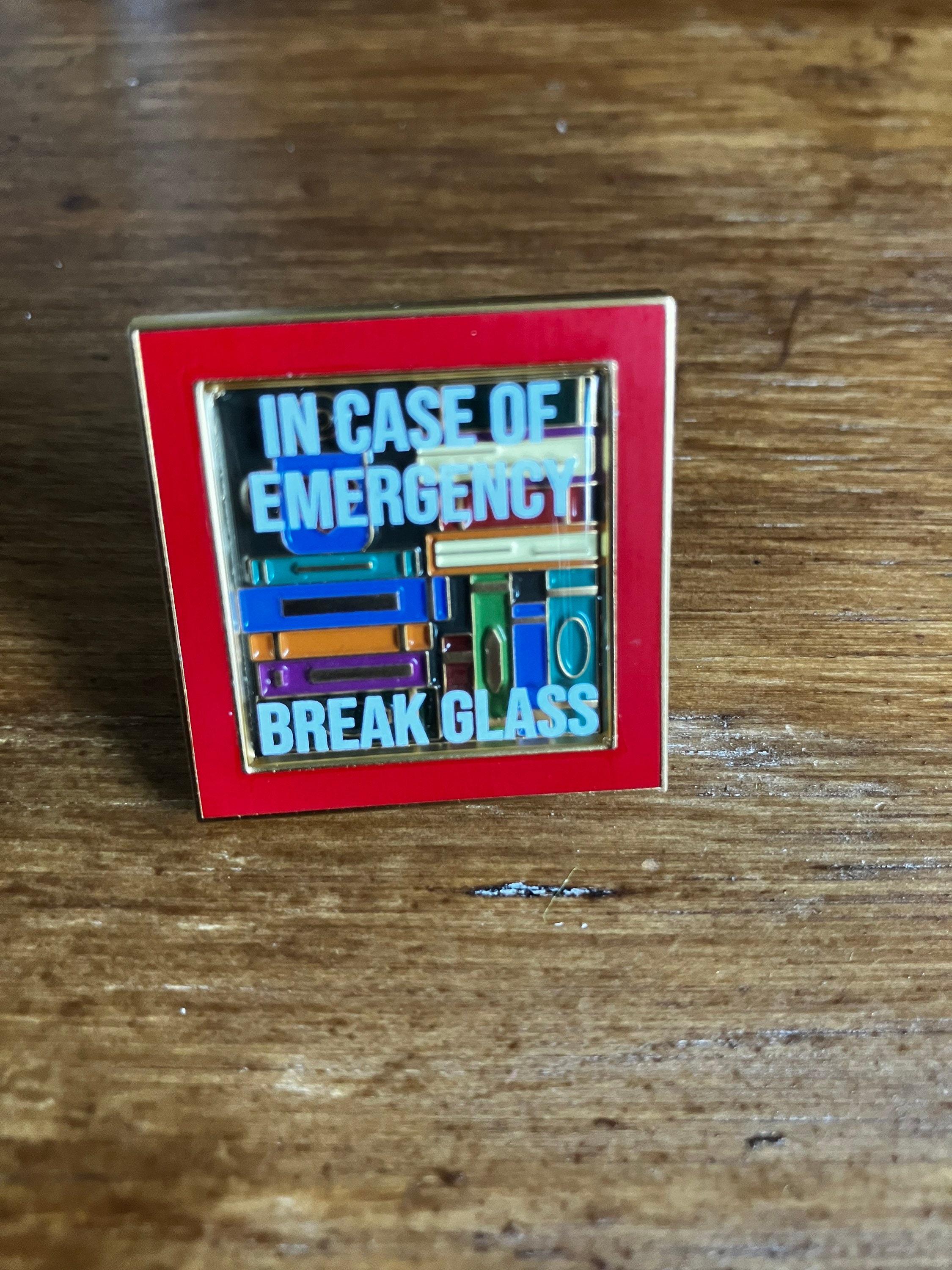 In Case of Emergency Break Glass Enamel Pin With 2 Locking Backs - Etsy