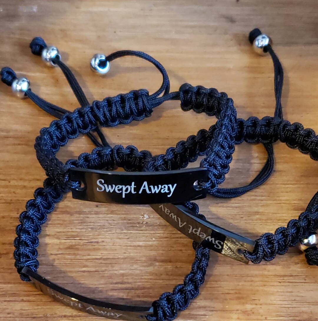 Swept Away Bracelets, on Either Silver and Black Plates. - Etsy