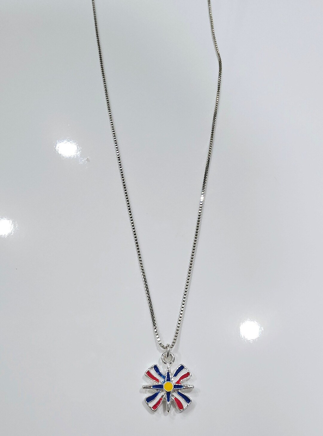 Assyrian Flag Box Chain Necklace - Sterling Silver - Gifts for Her - Etsy