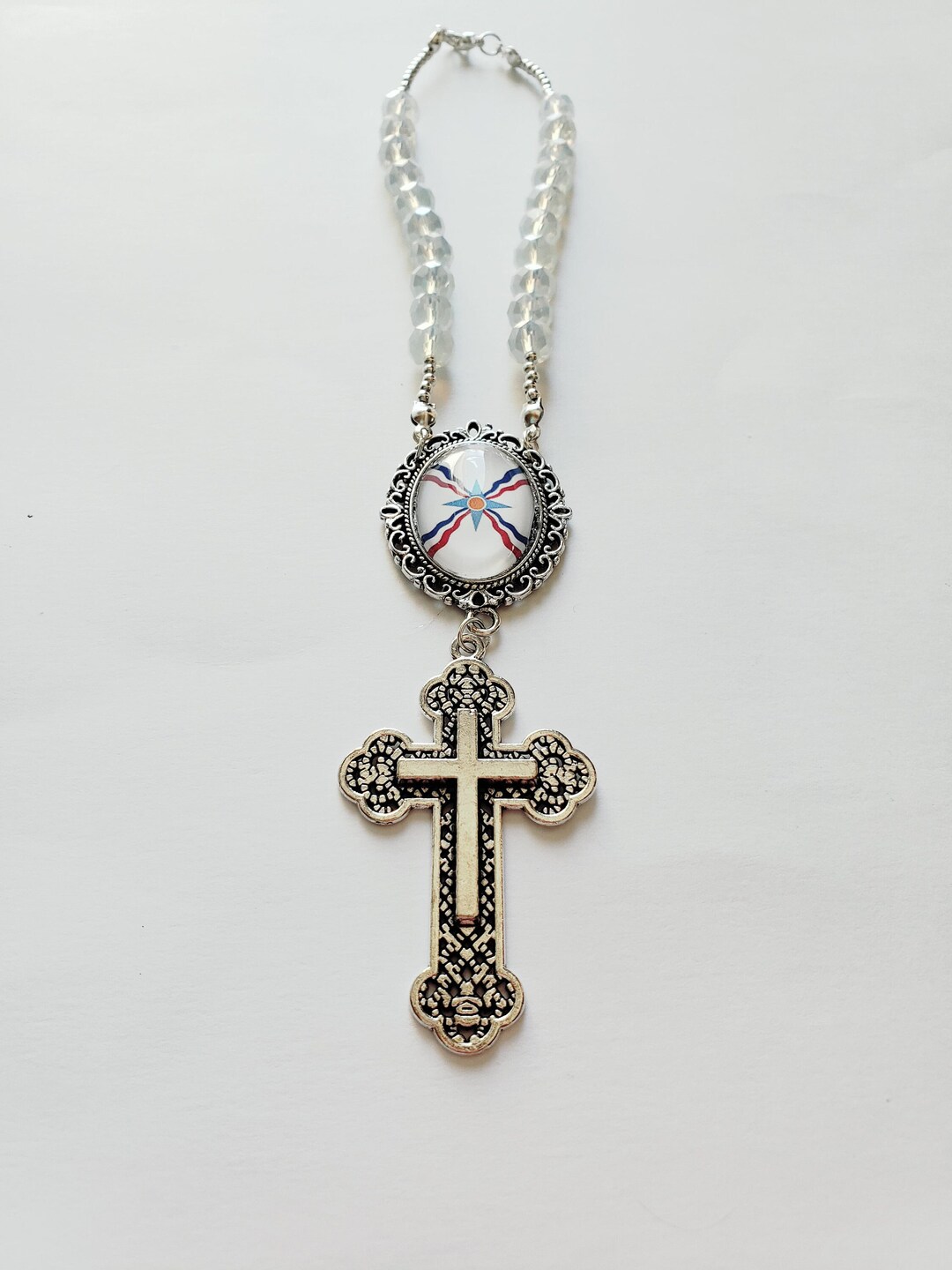 Assyrian Flag Silver Mini Car Piece | Mini Rosary - Etsy