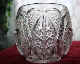 Pressed Glass Pinwheel Hobstar Pattern Serving Pieces Plate, Bowl ...