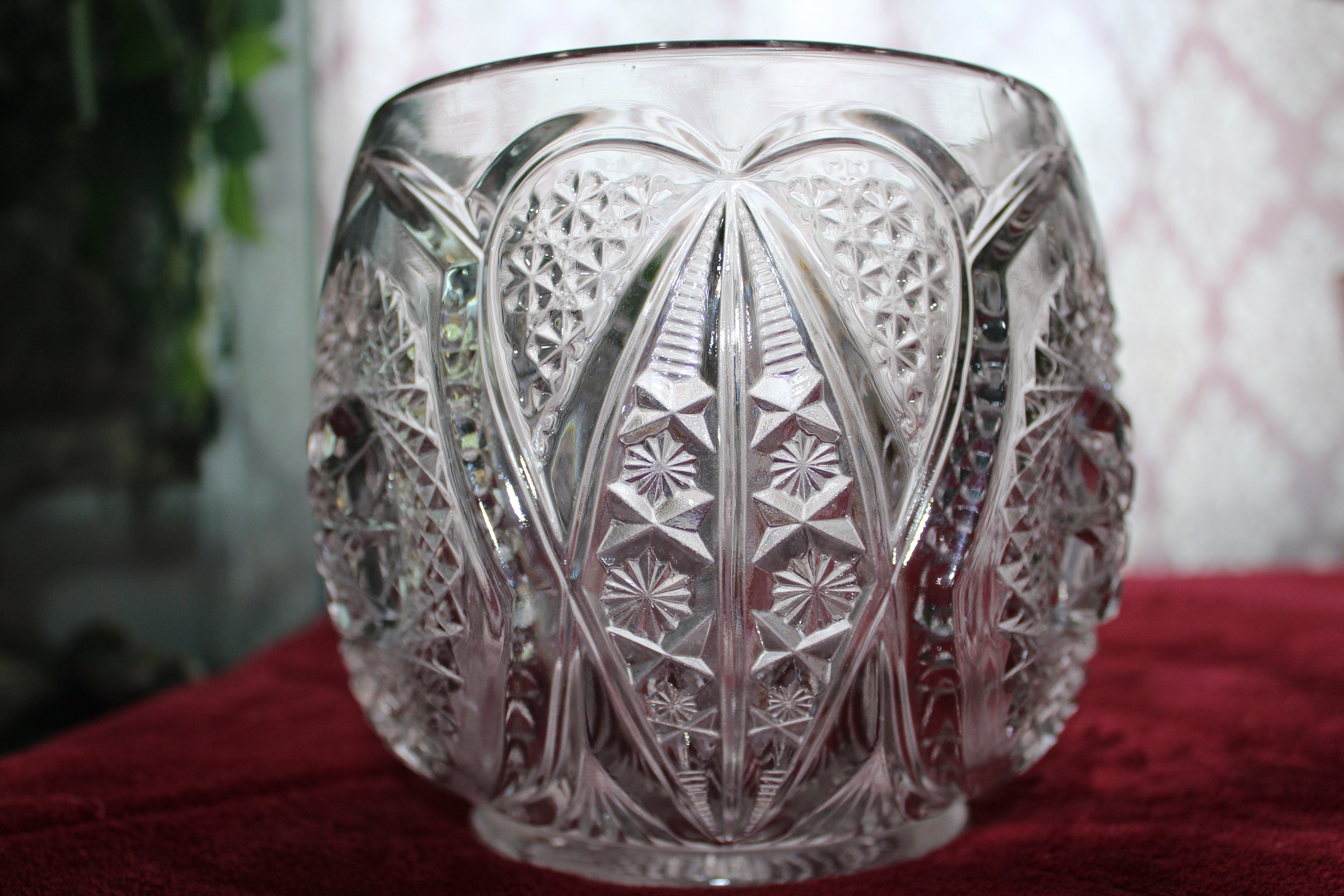 Vintage Cut Glass Bowl Pinwheel Crystal - Etsy