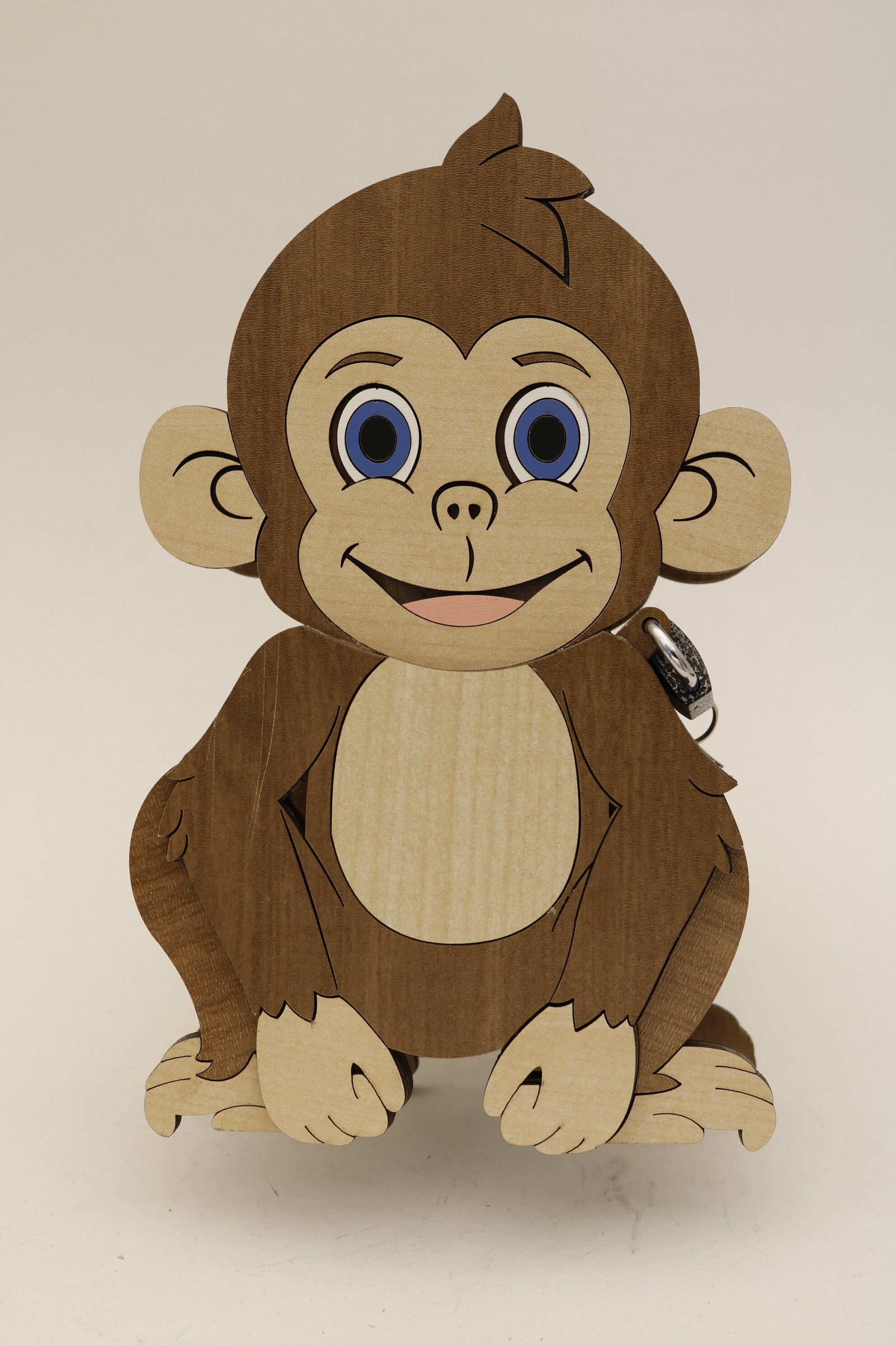 Brown monkey money box laser cutting coin bank wooden piggy | Etsy
