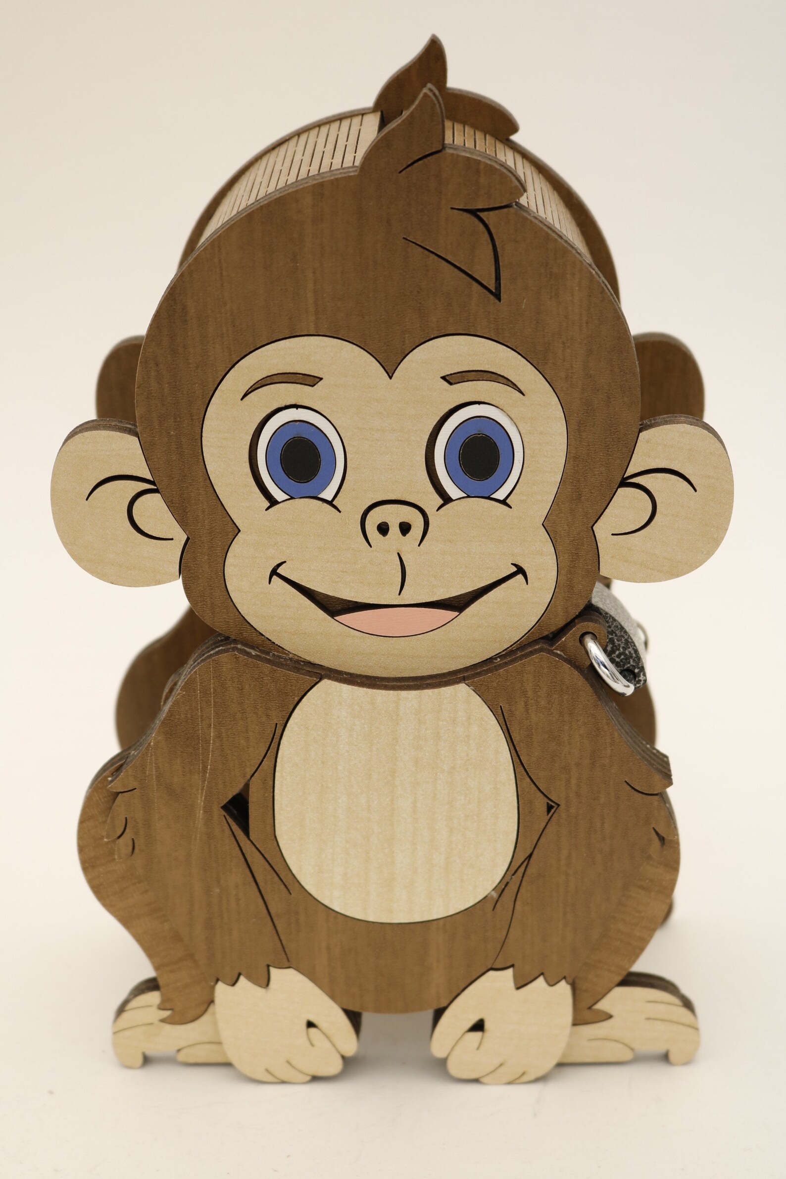 Brown monkey money box laser cutting coin bank wooden piggy | Etsy