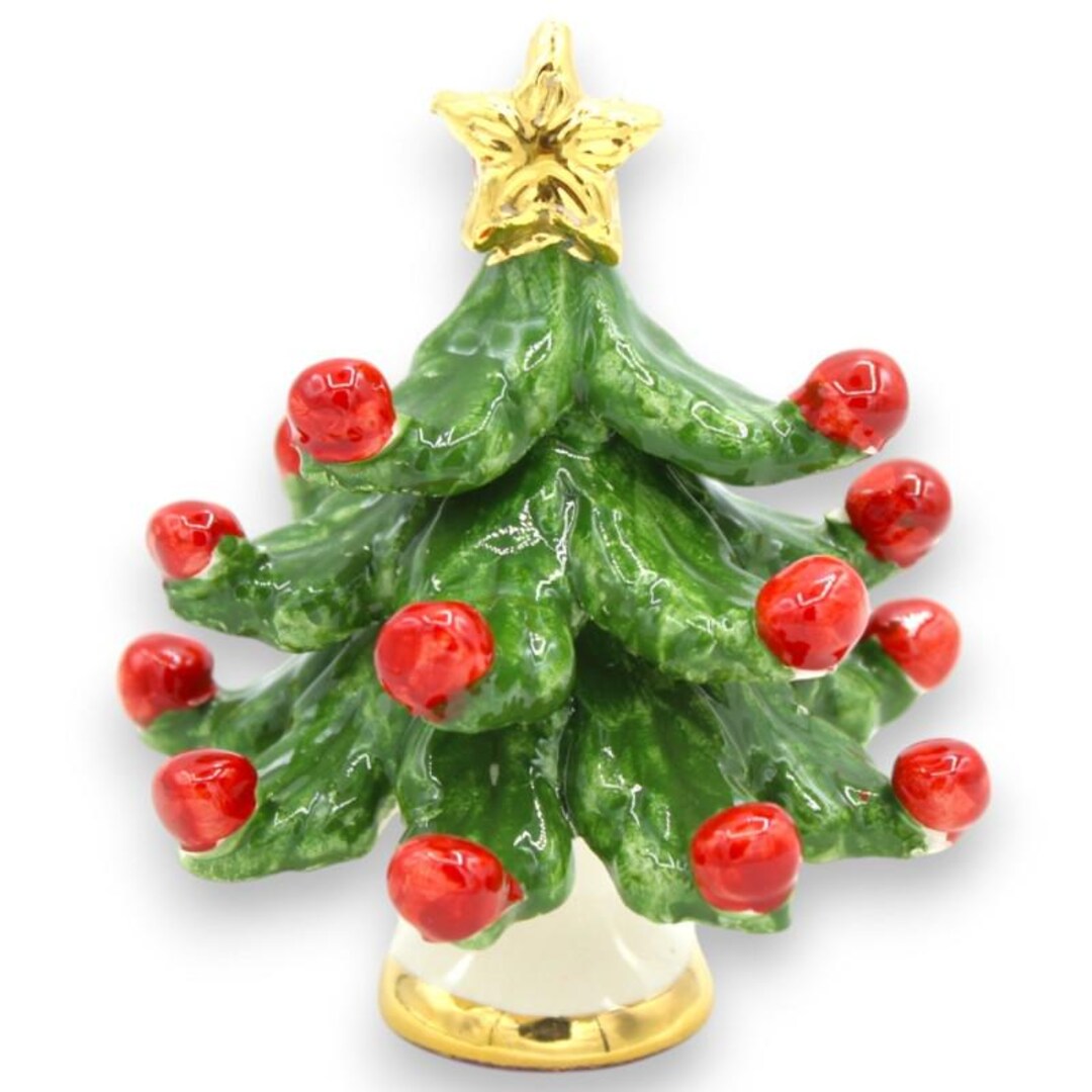 Caltagirone Ceramic Christmas Tree H 11 Cm Approx. 24k Gold Plated ...
