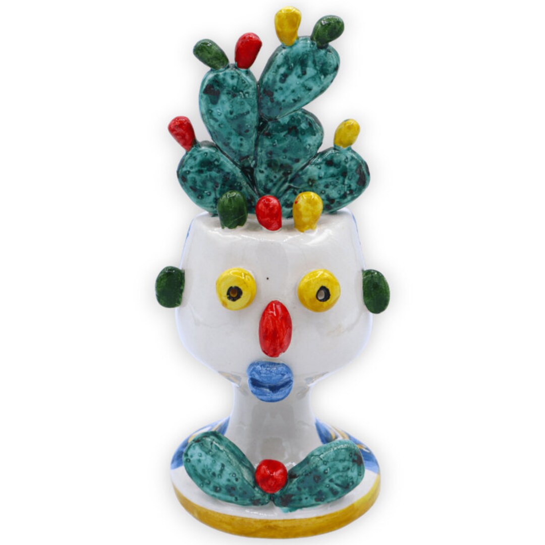 Caltagirone Ceramic Prickly Pear Shovel Clown, Selectable Decoration, H ...