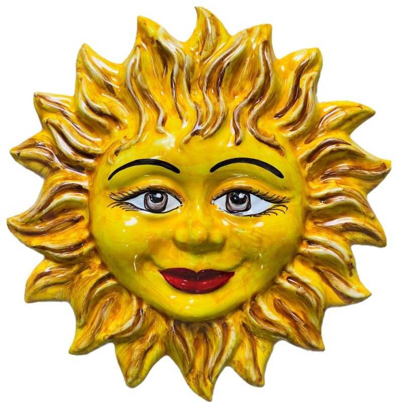Sun with Sicilian ceramic rays diameter about 33 cm Fine Art Ceramics ...