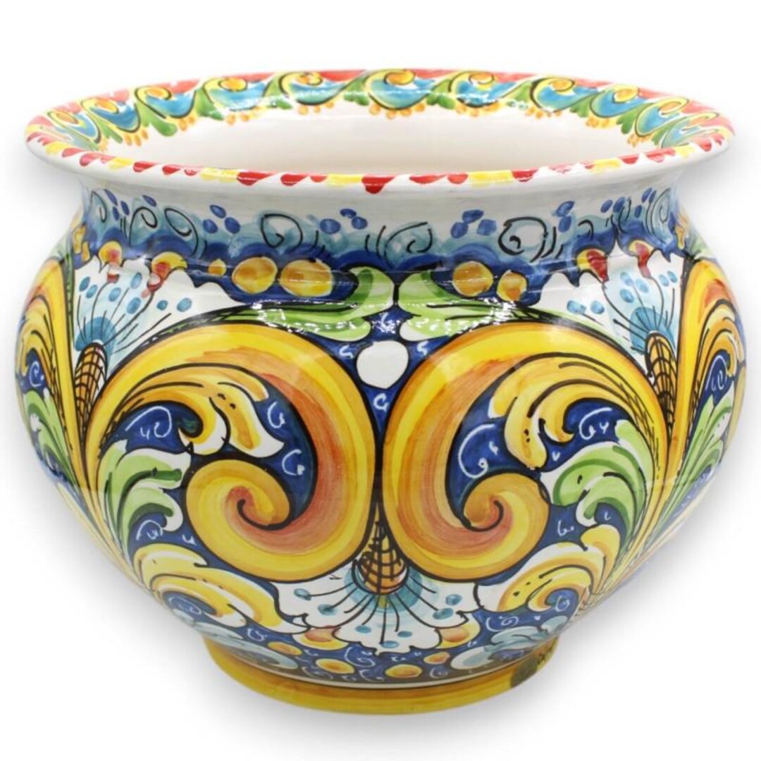 Cachepot Plant Pot, Caltagirone Ceramic, 5 Size Options (1pc) MD4 - Etsy