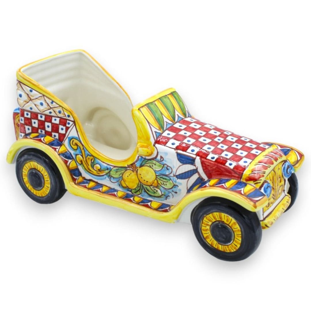 Vintage Car Retro Vehicle Giant Caltagirone Ceramic, L 34 X 15 Cm ...
