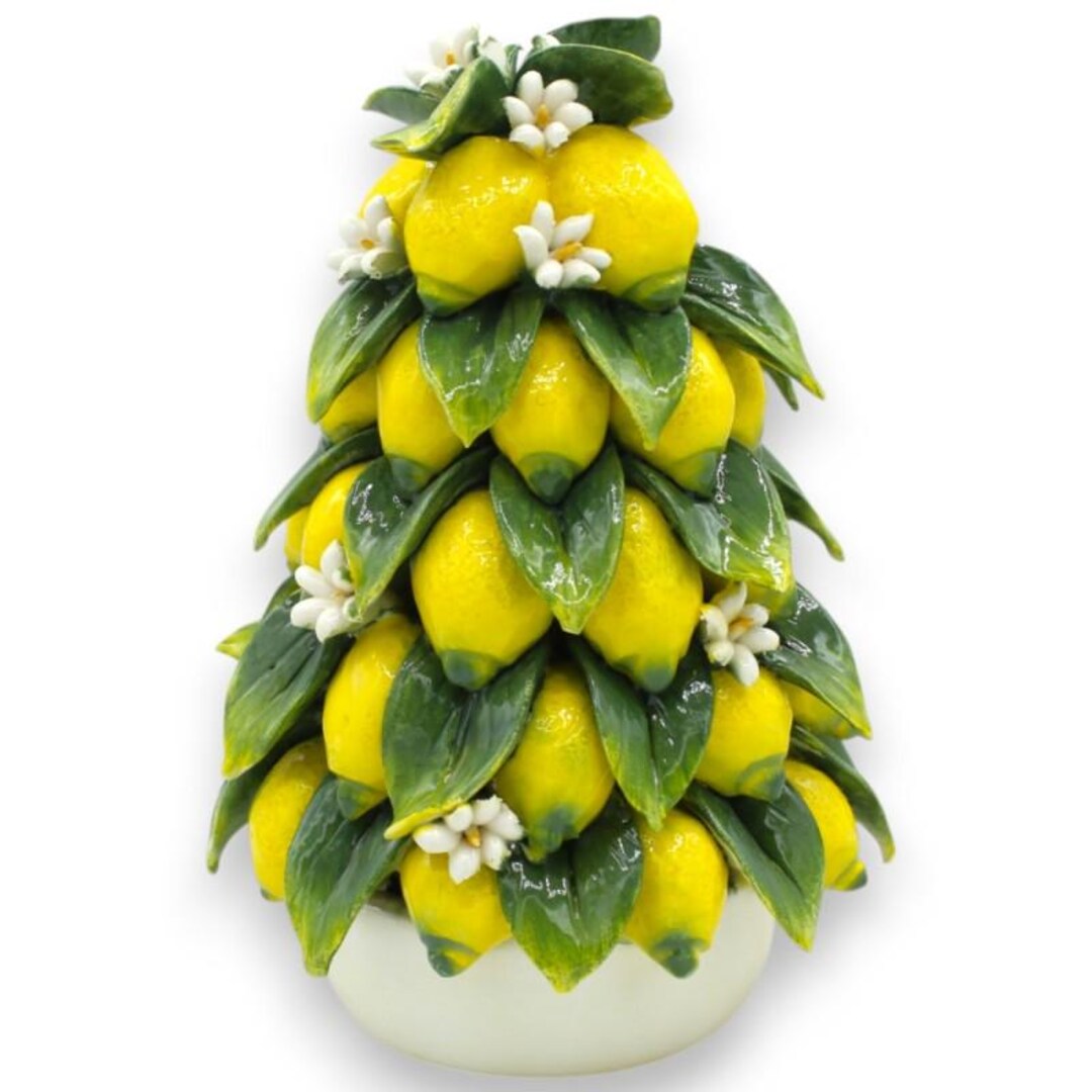 Lemon Pyramid in Fine Ceramic, H 20 X 14 Cm Approx. Orange Blossom ...