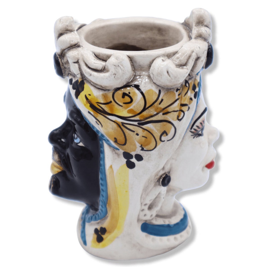 Two-faced Janus Head With Two Faces in Caltagirone Ceramic - Etsy